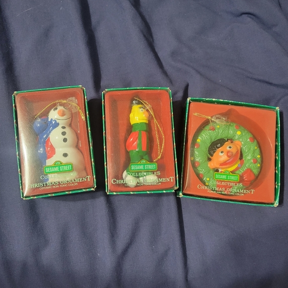 Sesame Street | Holiday | Vintage Sesame Street Ornaments Set Of 3 In ...